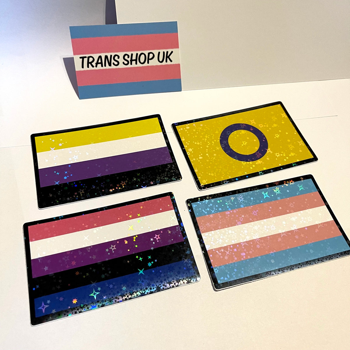 Holographic Trans Flag Sticker – Trans Shop UK